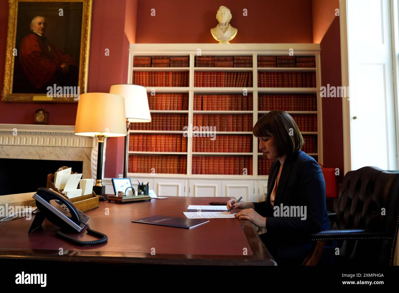 Chancellor of the Exchequer Rachel Reeves in her office at no 11 ...