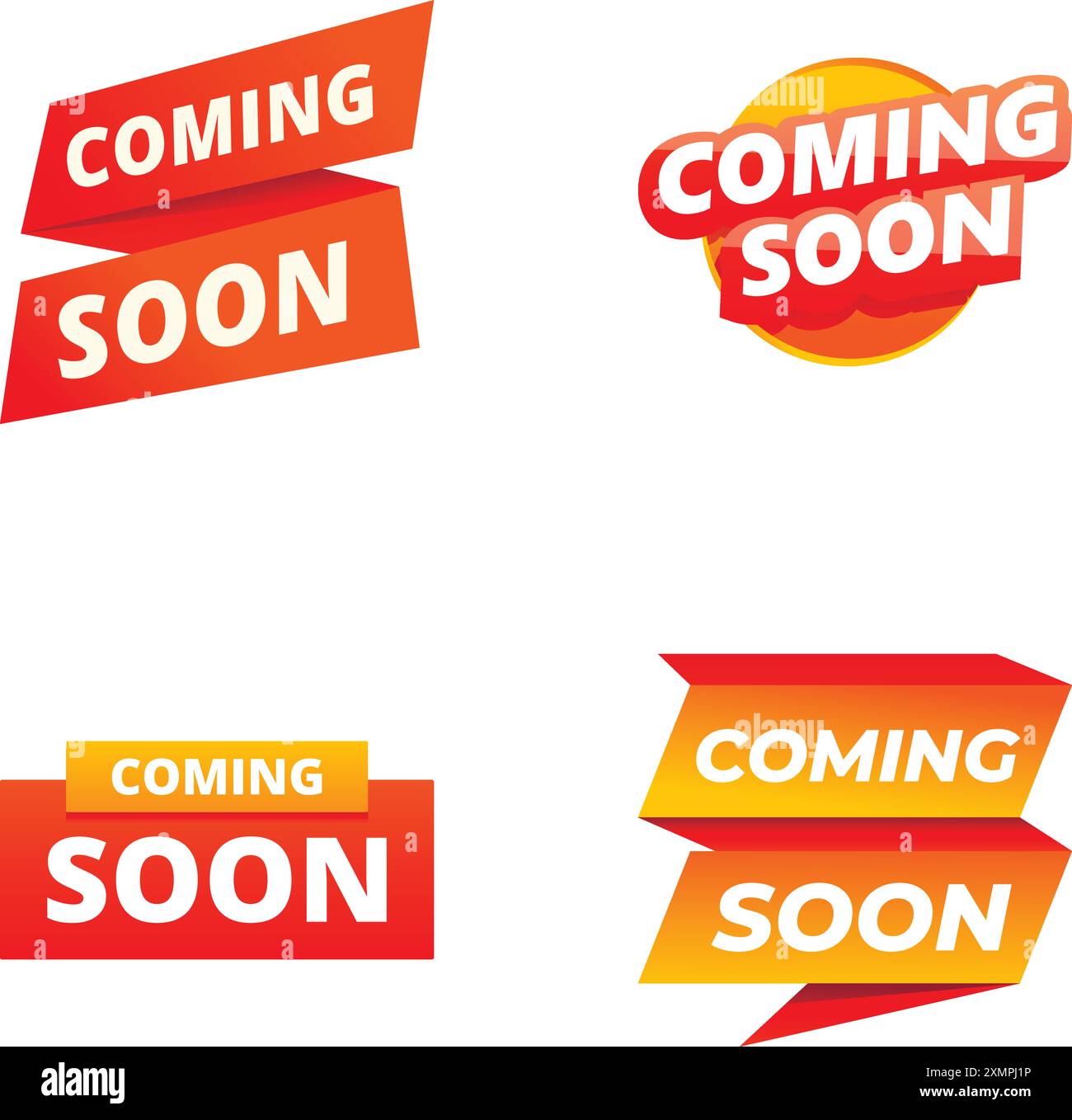 Promotional concept icons set cartoon vector. Red sticker and label ...