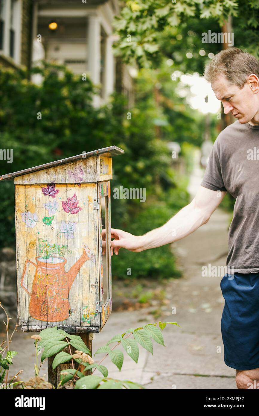 Germantown, Philadelphia, USA, July 29, 2024. A man looks at the Ilyapa ...