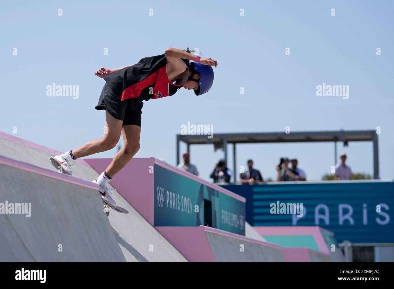 Ginwoo Onodera, of Japan, competes in the men's skateboard street ...