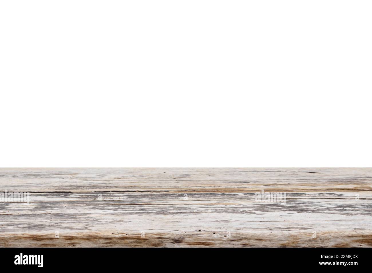 Empty wood table top isolated on white background Stock Photo - Alamy