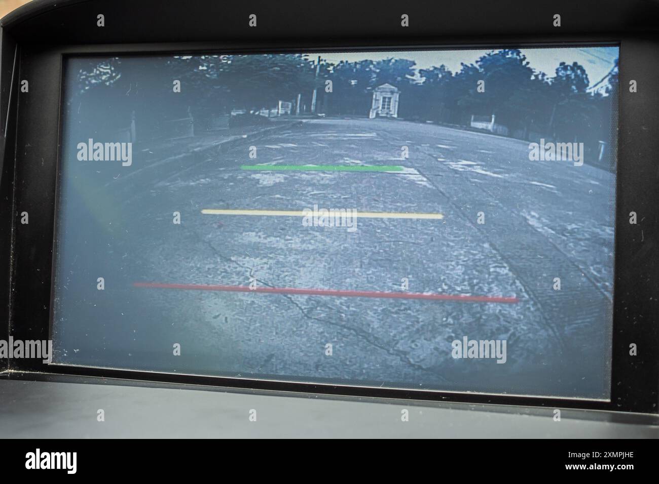 Car rear view video camera screen monitor display Stock Photo - Alamy