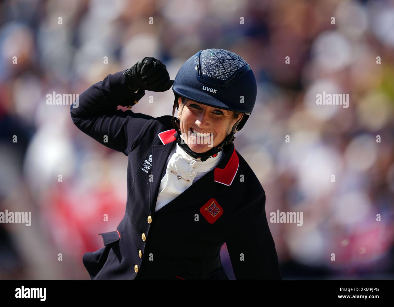 Great Britain's Laura Collett aboard London 52 celebrates during the ...