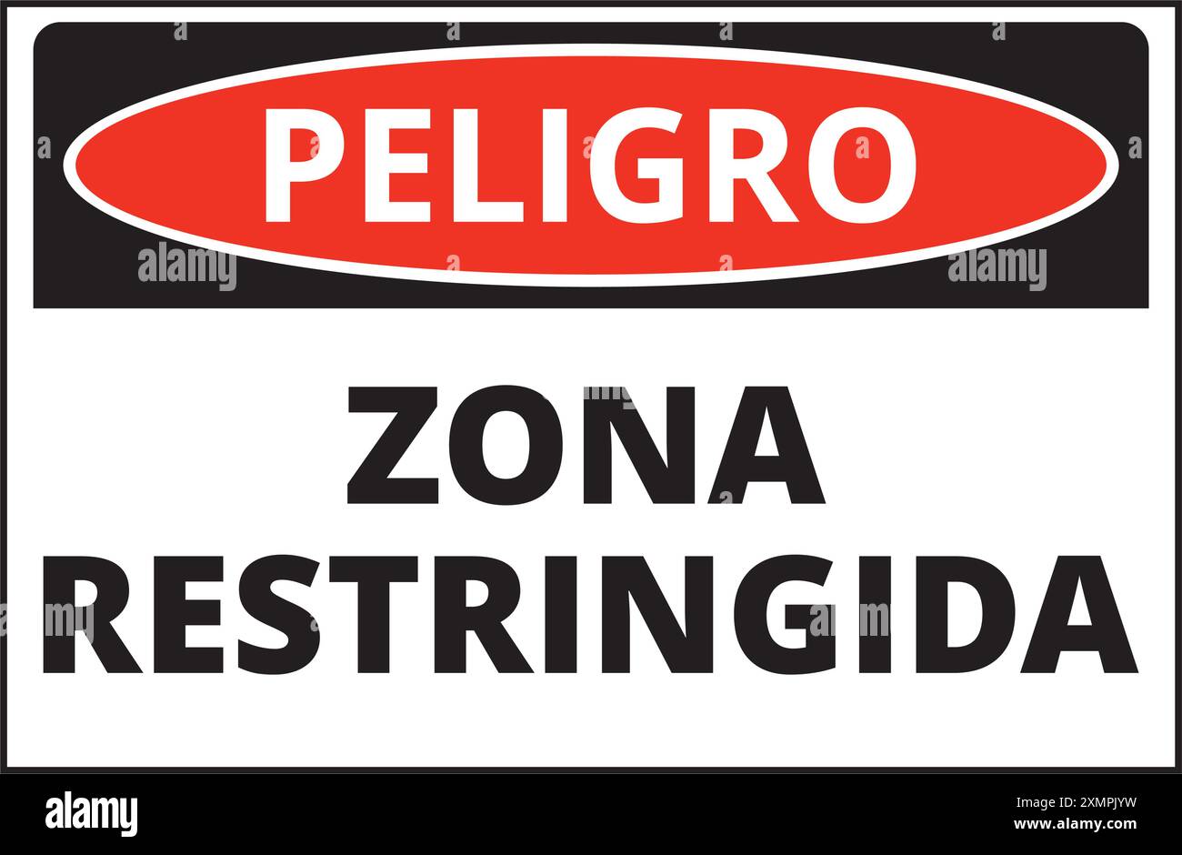 Zona restringida banner on a white background (trad. restricted area ...