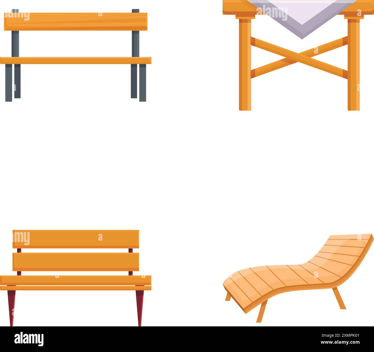Furniture icons set cartoon vector. Various kind of modern outdoor ...