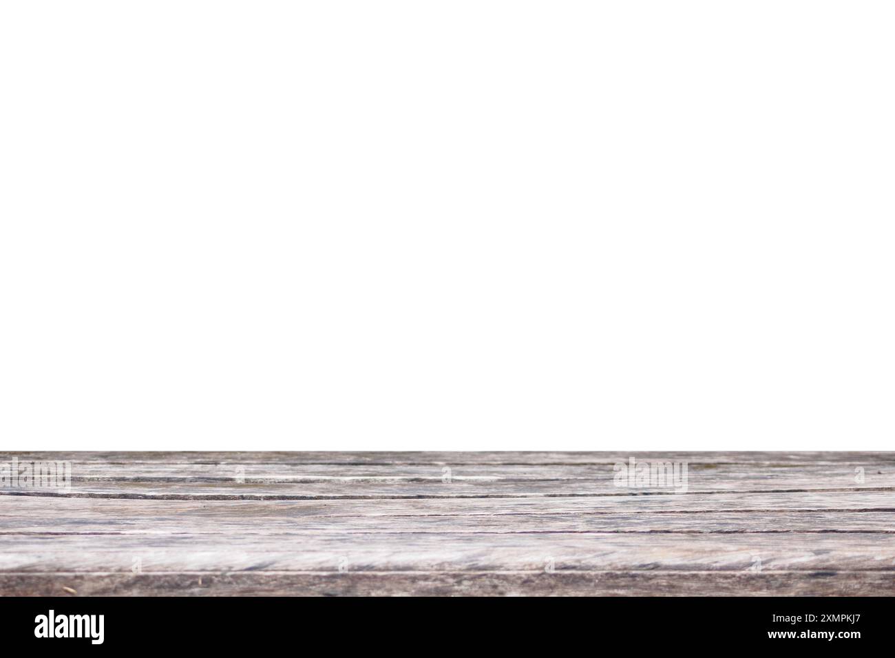 Empty wood table top isolated on white background Stock Photo - Alamy