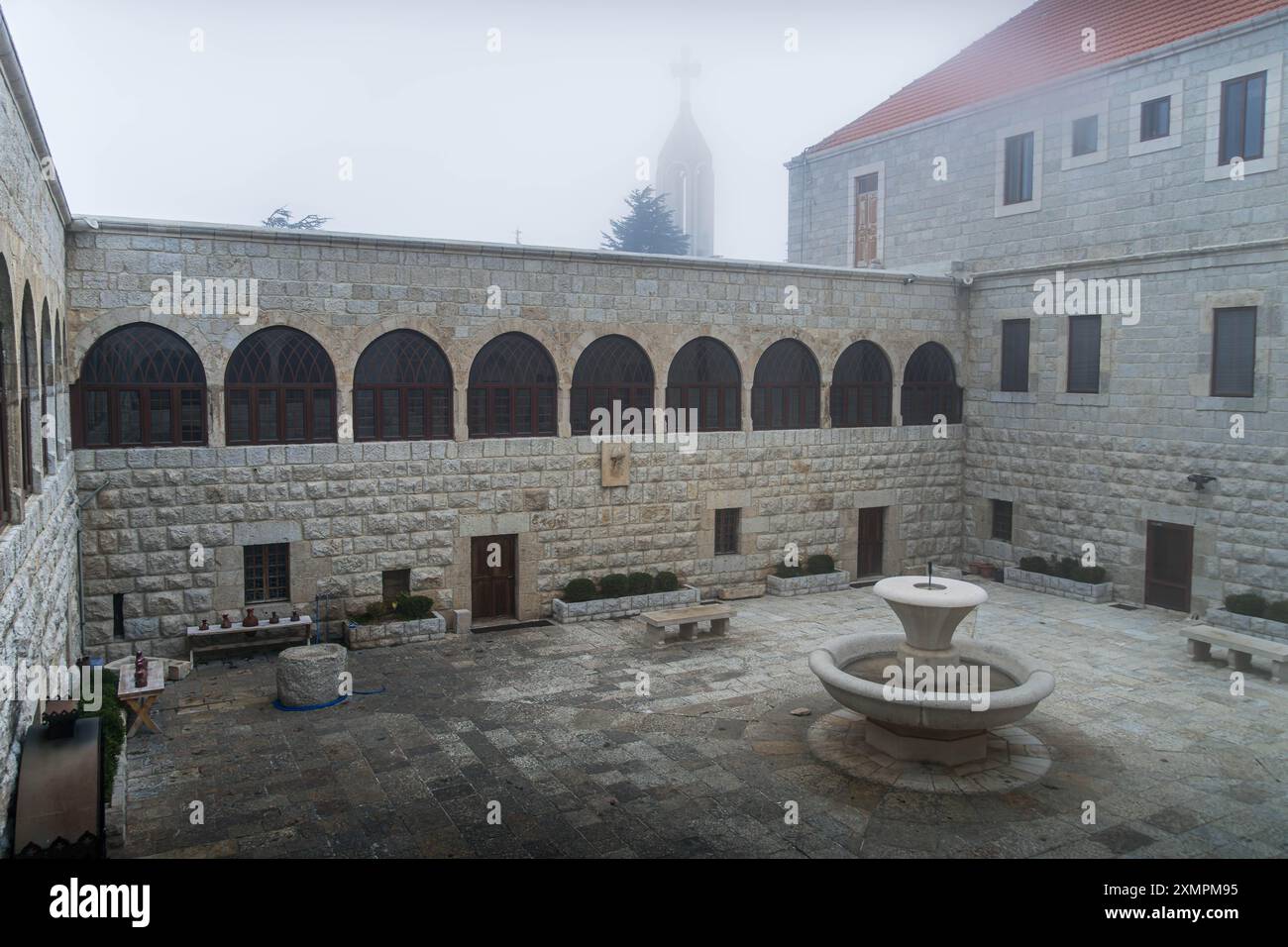 The exterior of Monastery Saint Maroun, a Christian shrine, famous for ...