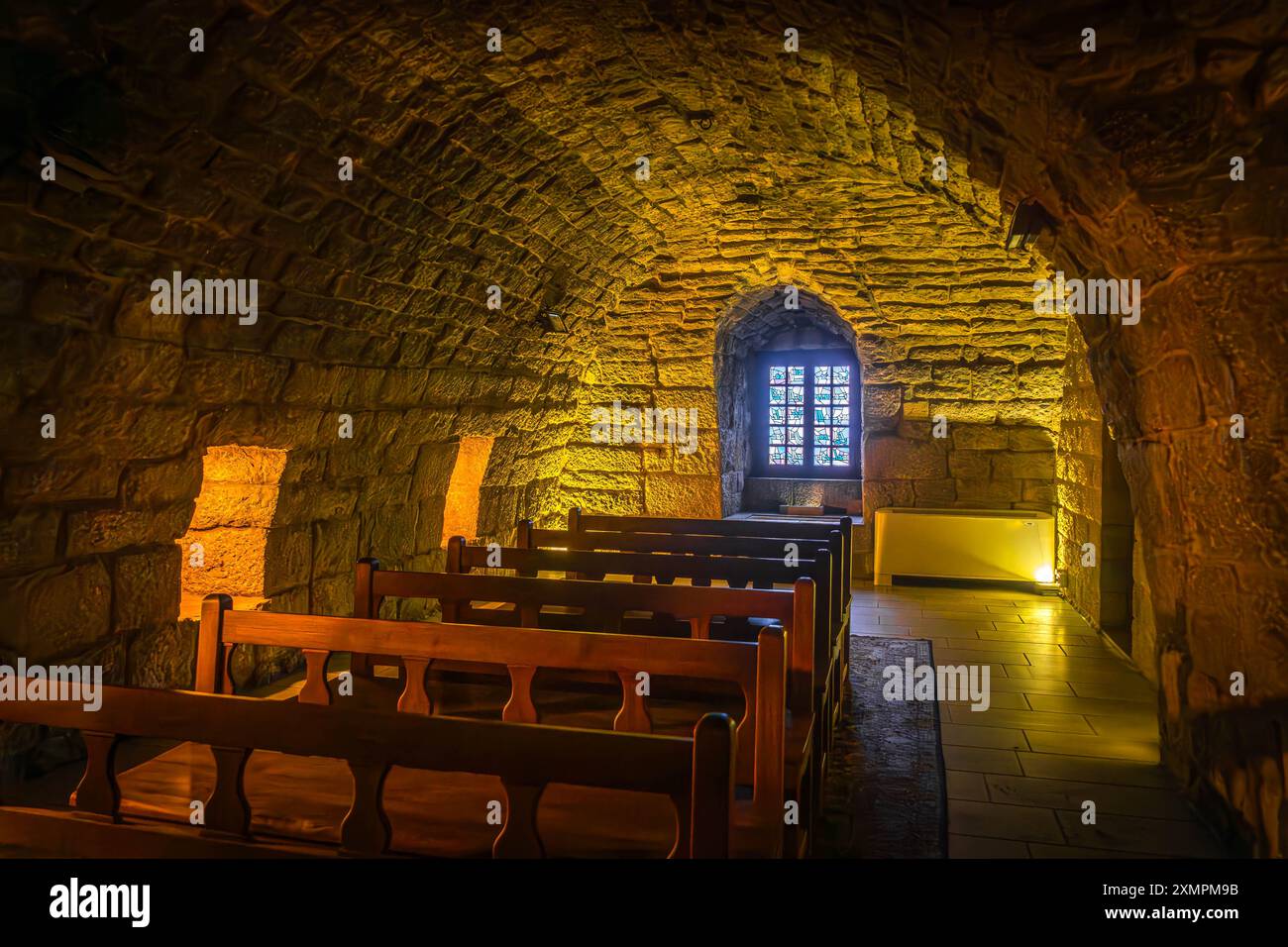 The interior of Monastery Saint Maroun, a Christian shrine, famous for ...