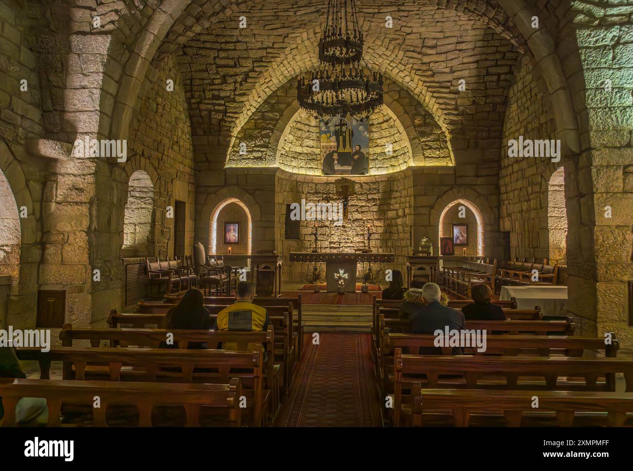 The interior of Monastery Saint Maroun, a Christian shrine, famous for ...