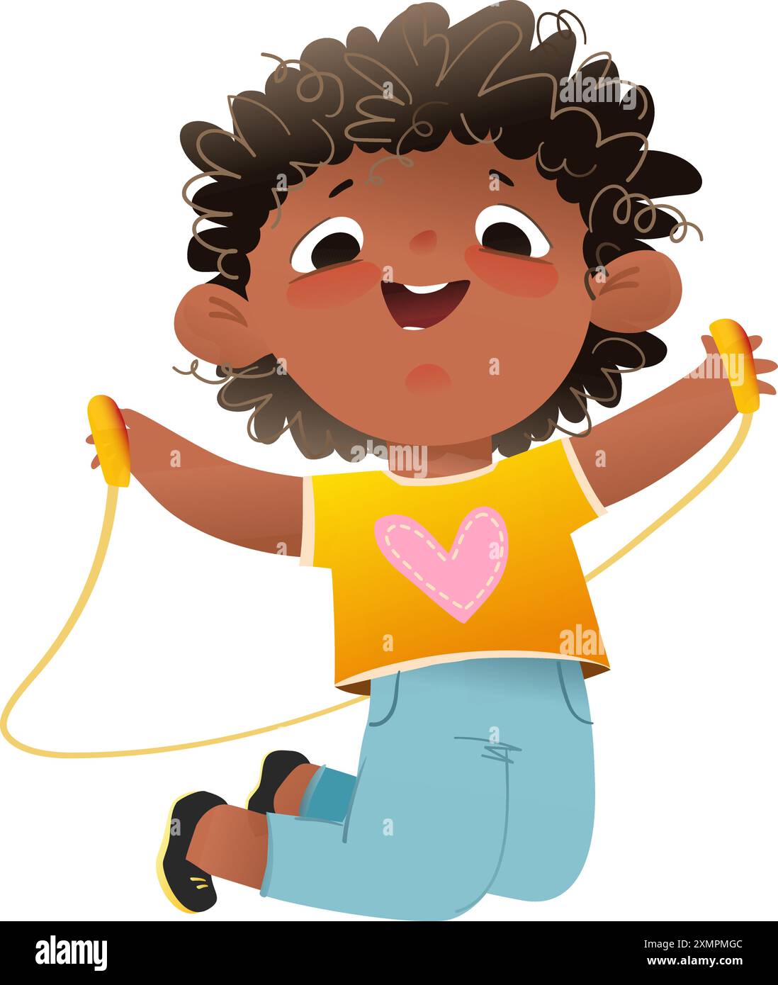 Cartoon girl jumping rope funny hi-res stock photography and images - Alamy