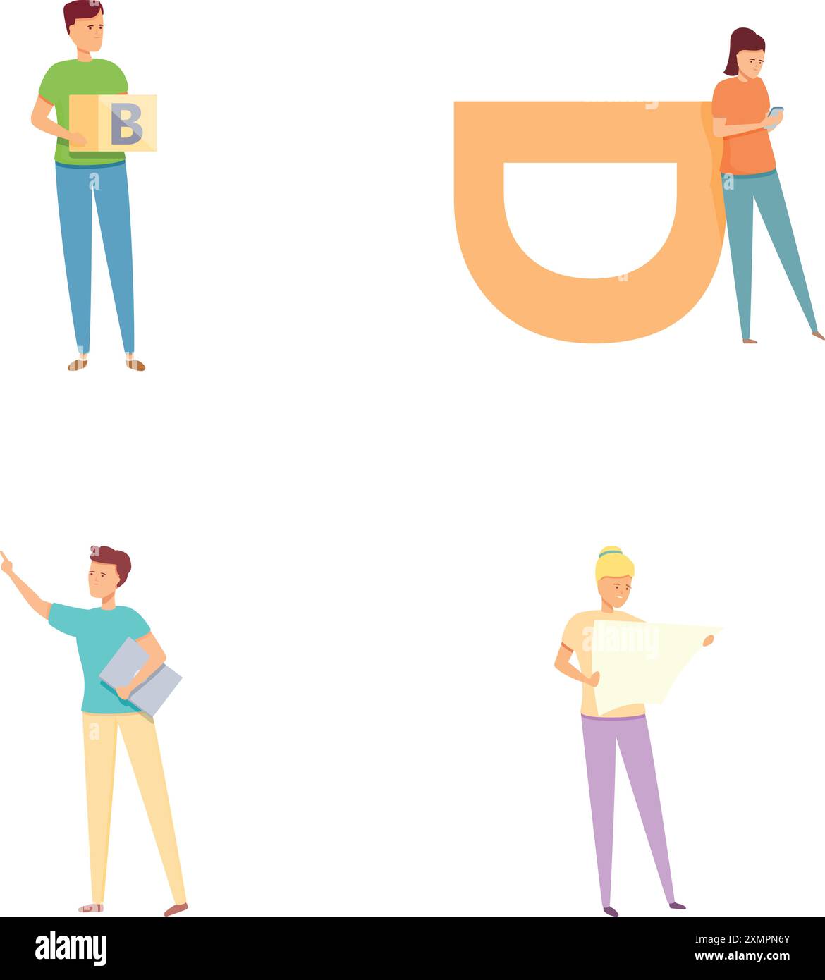 Brand concept icons set cartoon vector. Business people building brand ...