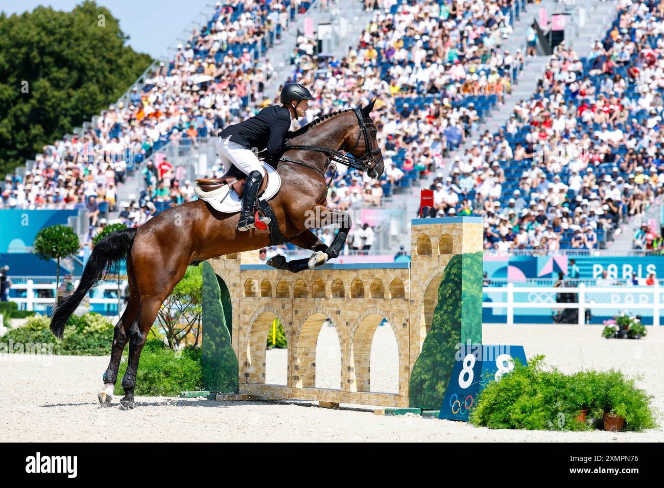 Michael Jung of Germany and horse Chipmunk FRH compete during the ...