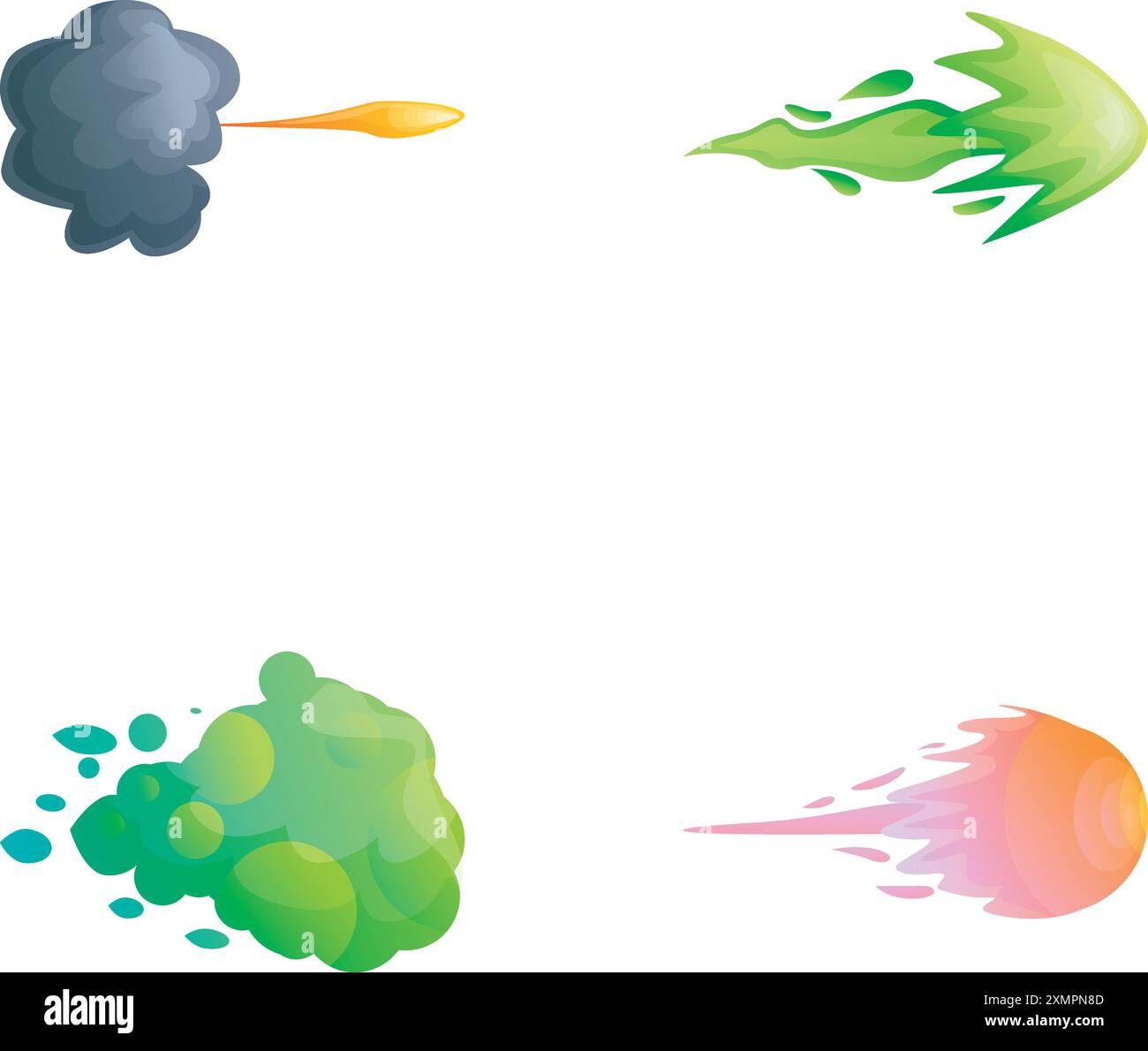 Blast motion icons set cartoon vector. Gun flashes or gunshot animation ...