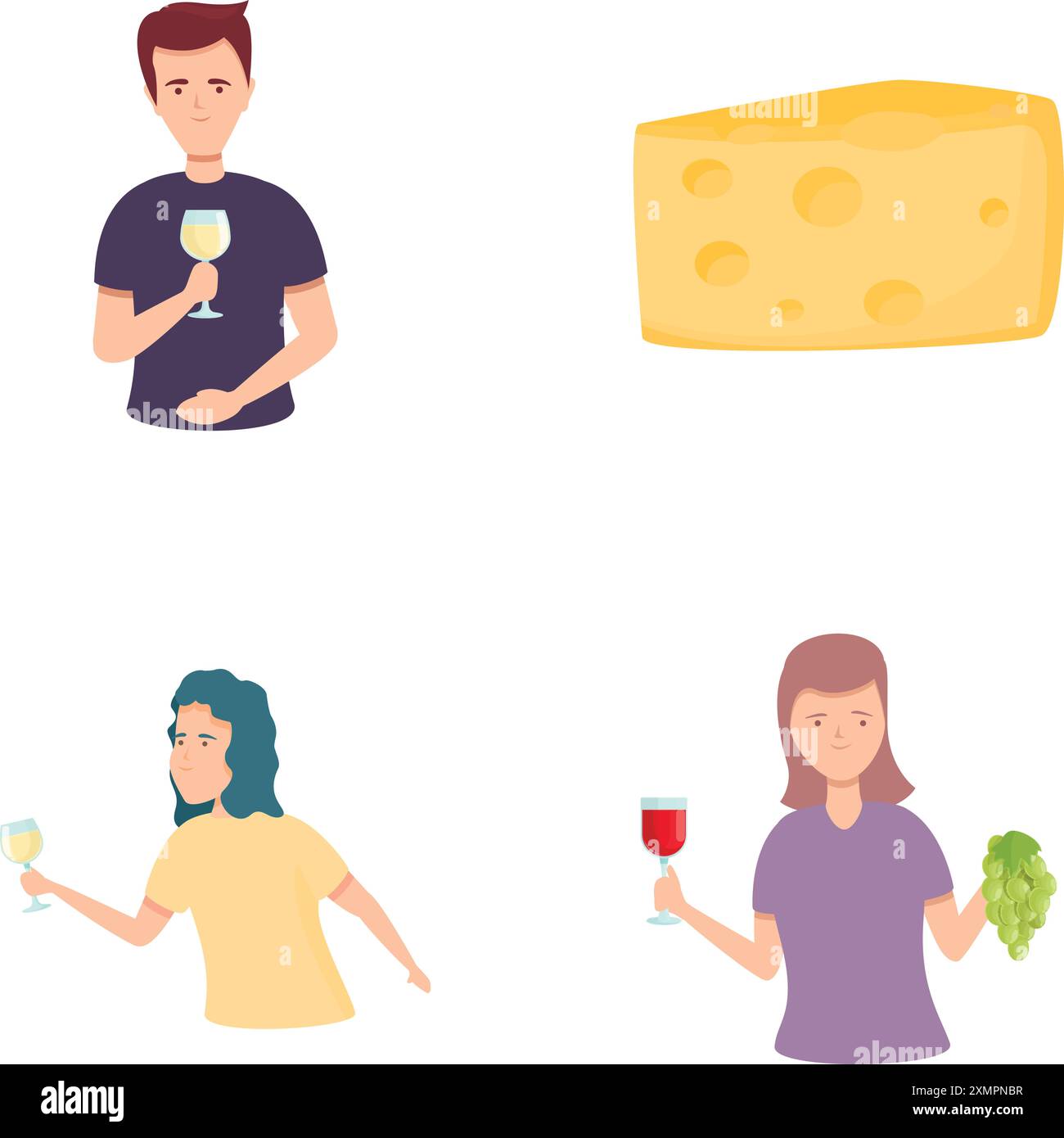 Sommelier icons set cartoon vector. Professional expert doing wine ...