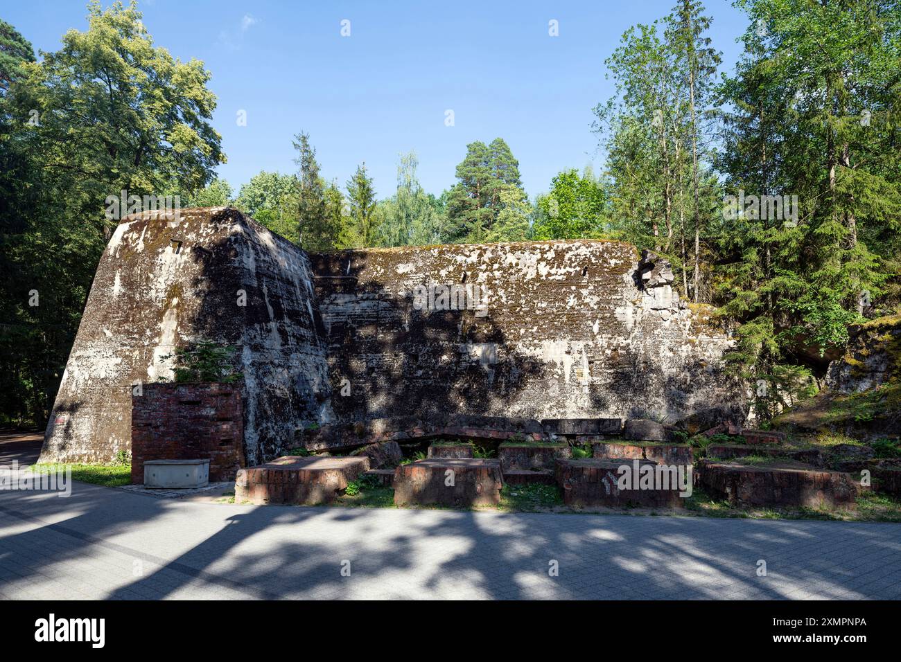 Partly preserved old German military fortifications in the middle of ...