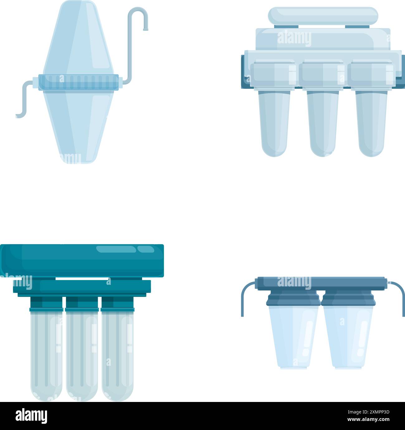 Filter equipment icons set cartoon vector. Water purification and ...