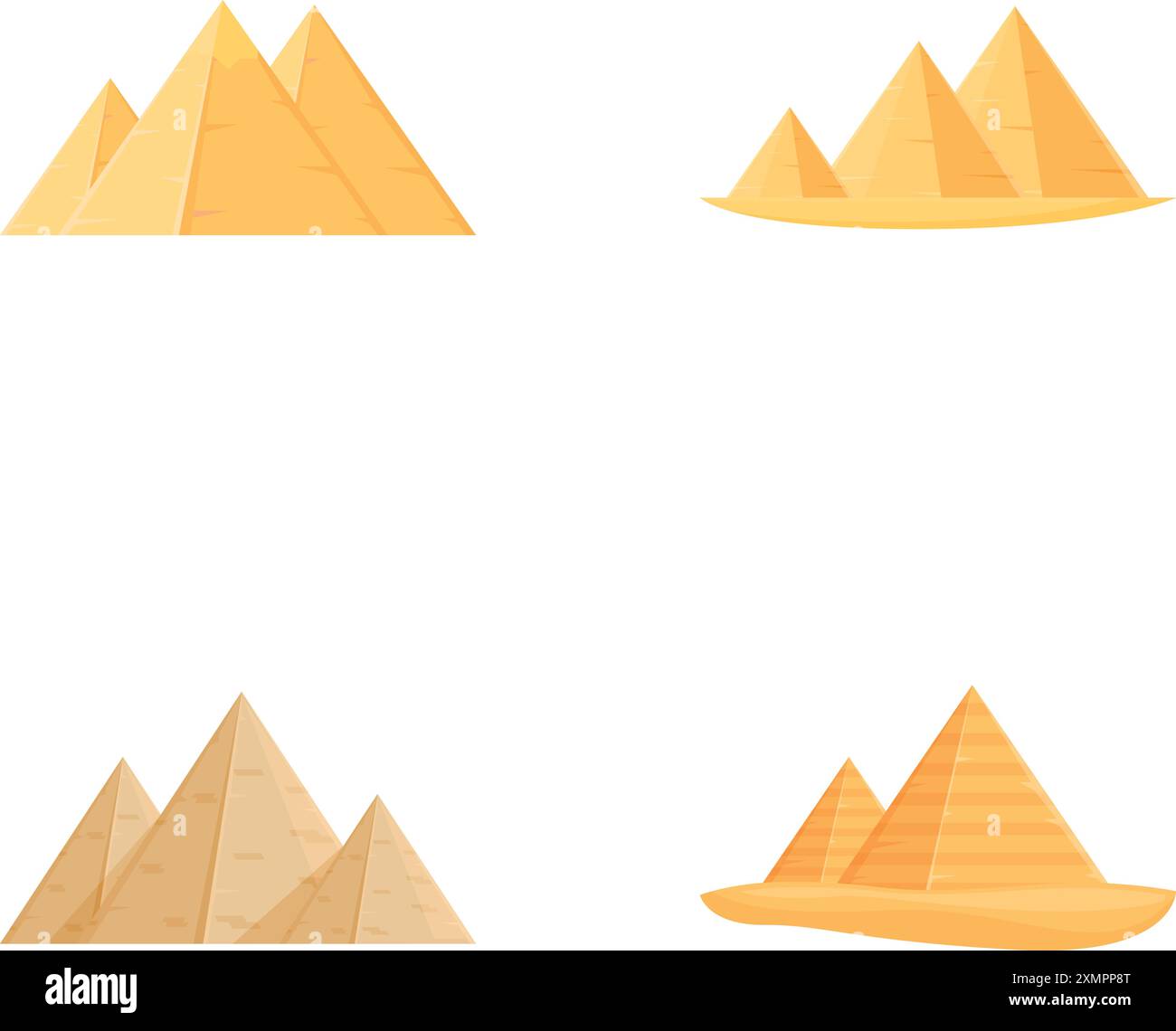 Pharaoh pyramid icons set cartoon vector. Ancient pharaoh tomb in ...