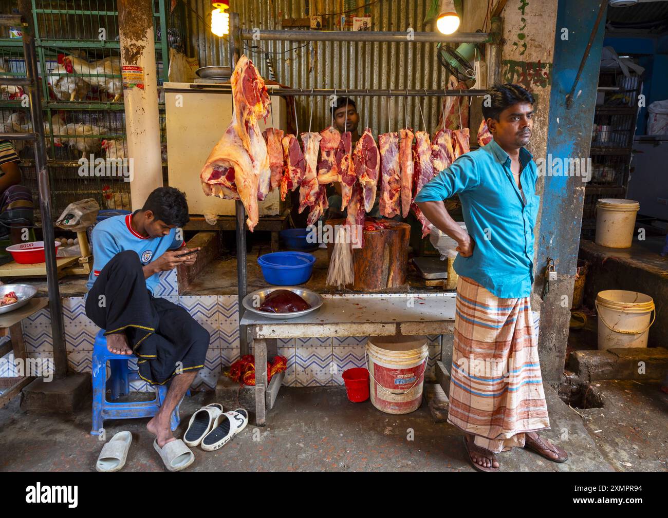 Meat sold in a butchery, Dhaka Division, Dhaka, Bangladesh Stock Photo ...