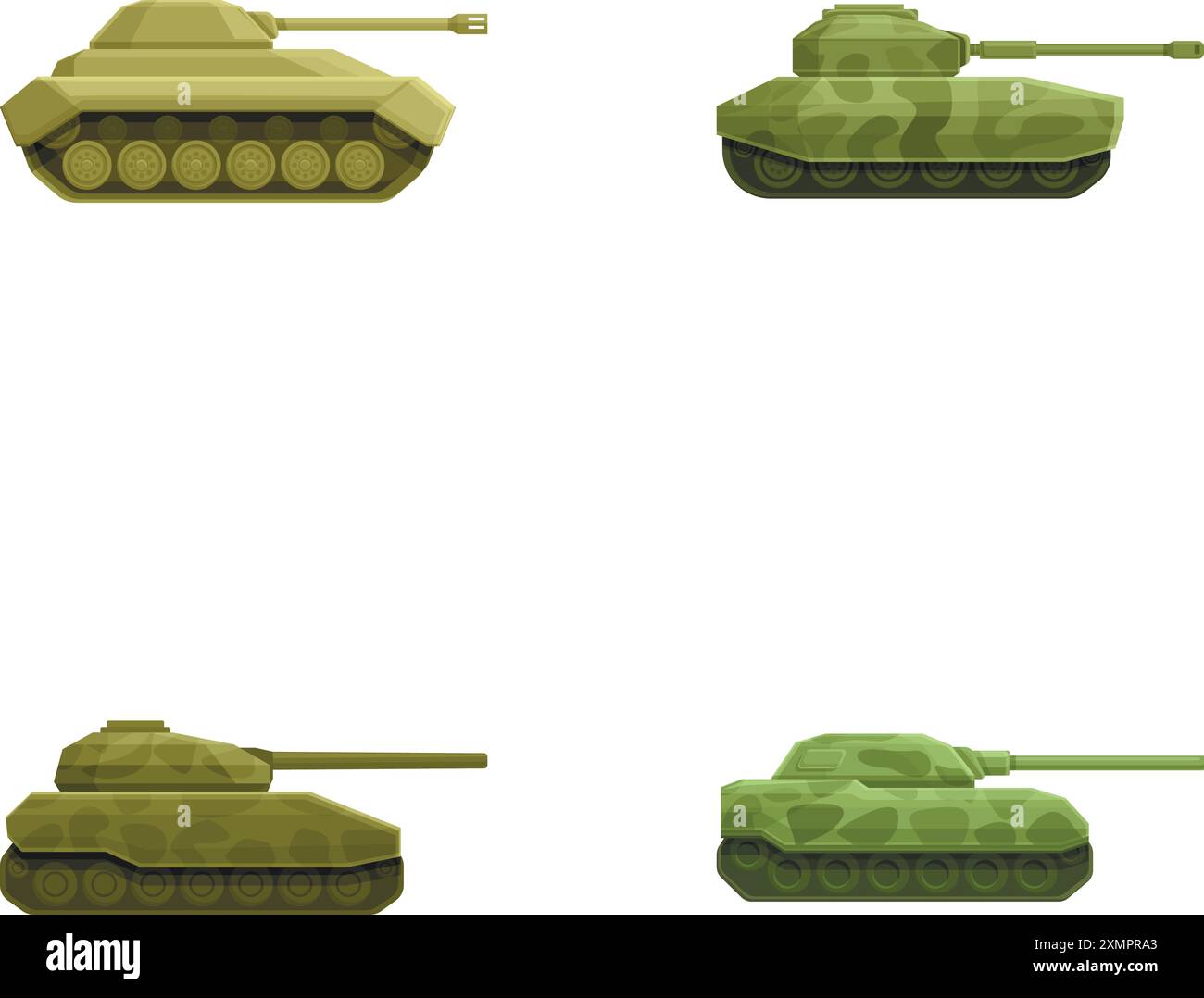 Battle tank icons set cartoon vector. Heavy camouflage special ...