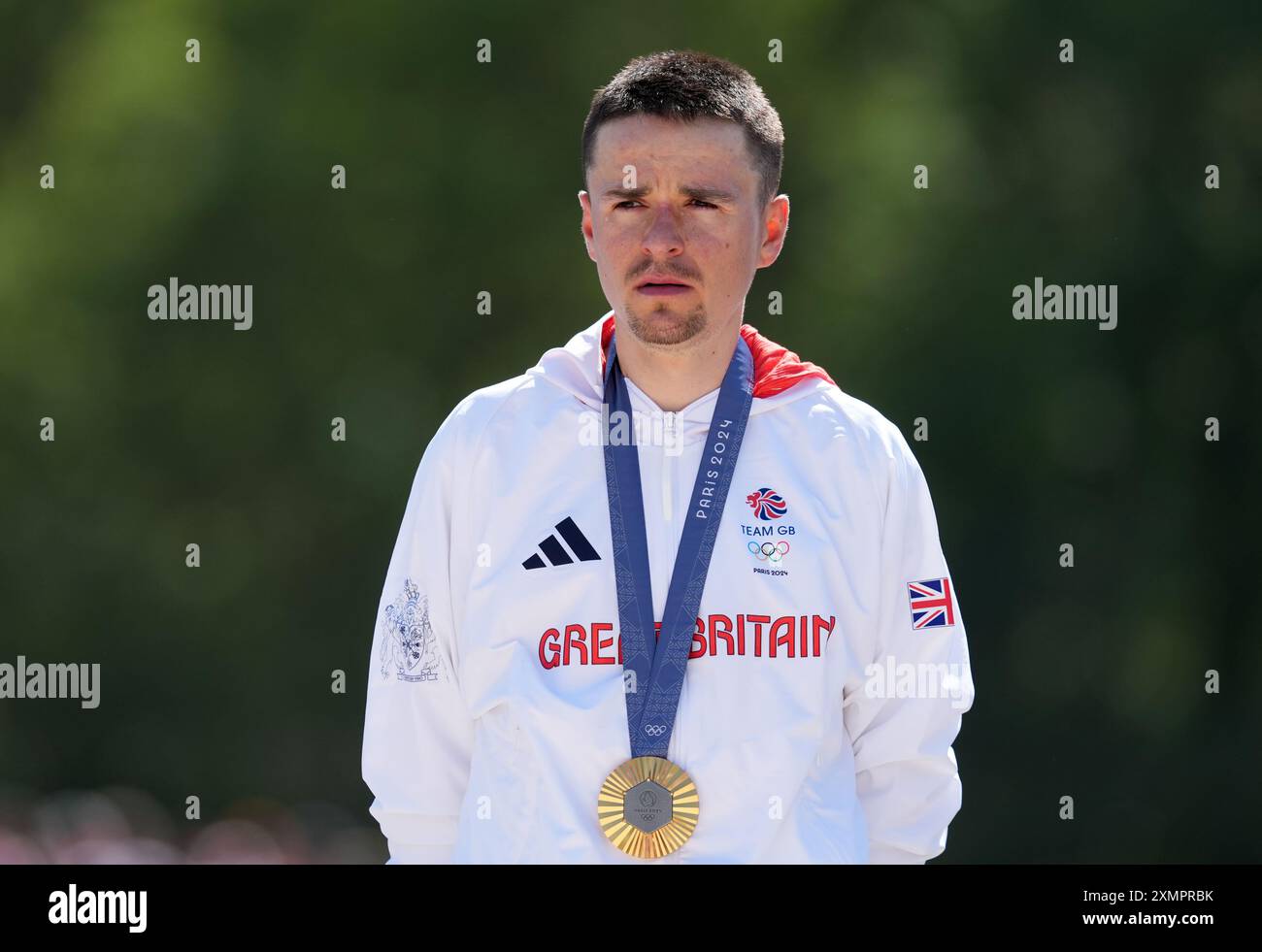 Great Britain's Tom Pidcock with his gold medal following the Men's ...