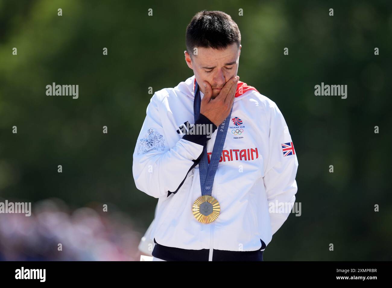 Great Britain's Tom Pidcock with his gold medal following the Men's ...