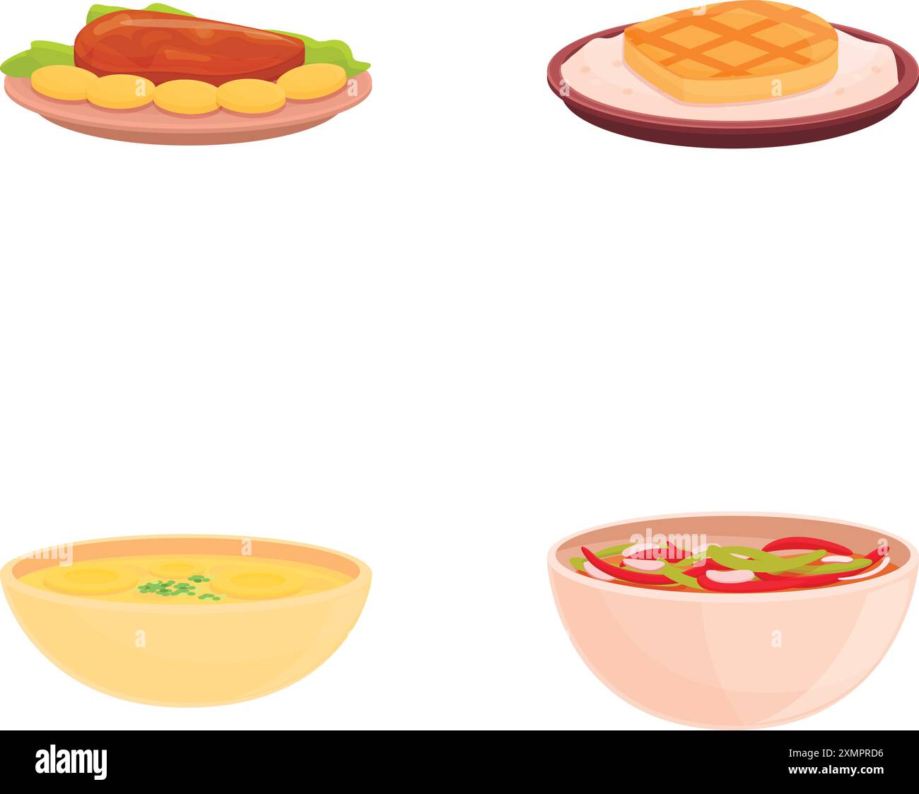 Caribbean product icons set cartoon vector. Delicious caribbean cuisine ...