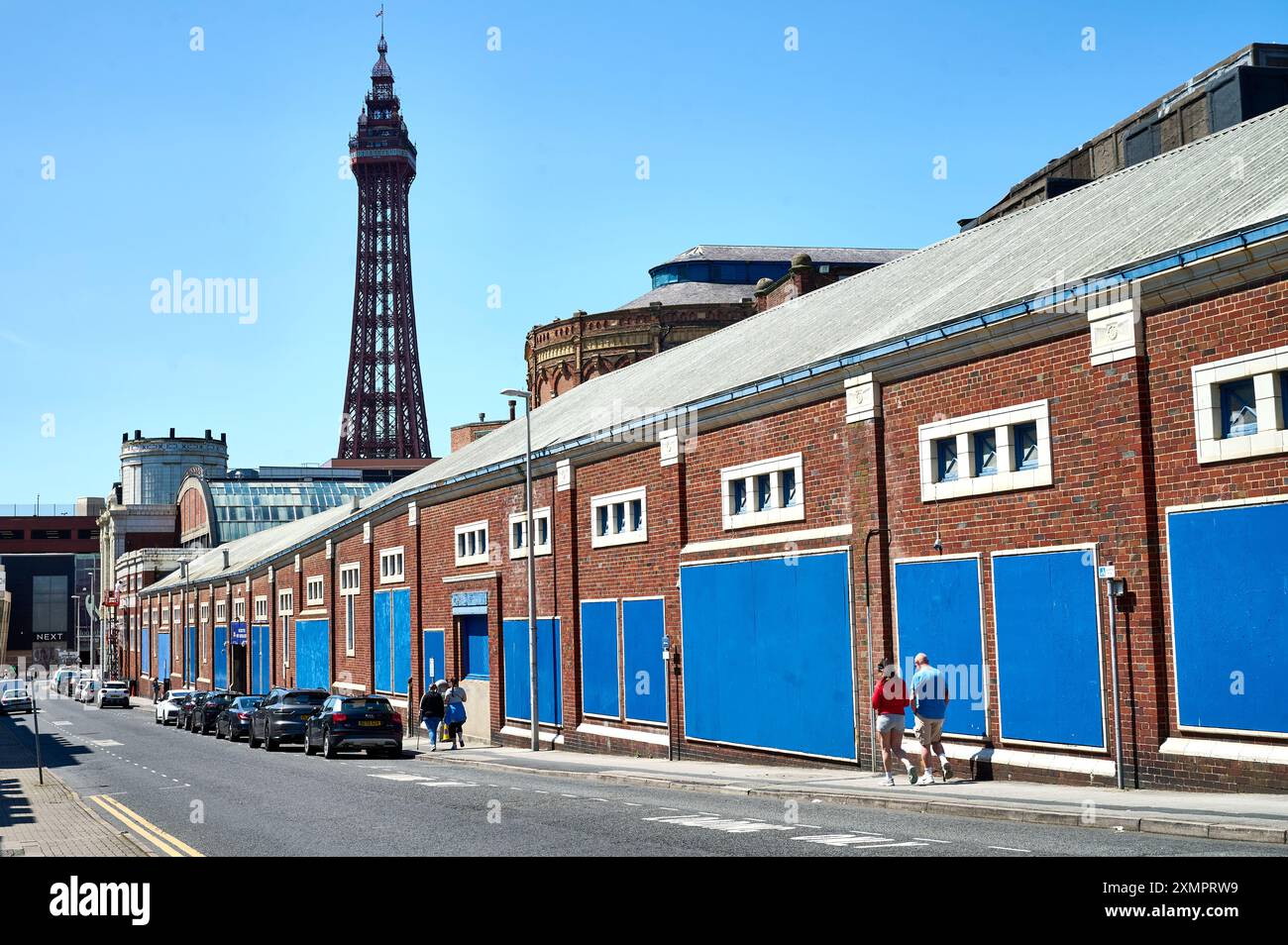 The rear of Blackpool Winter Gardens and Blackpool Tower in summer ...