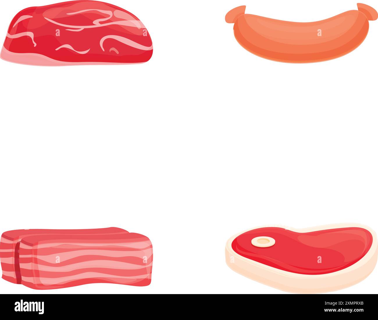 Food icons set cartoon vector piece of meat hi-res stock photography ...