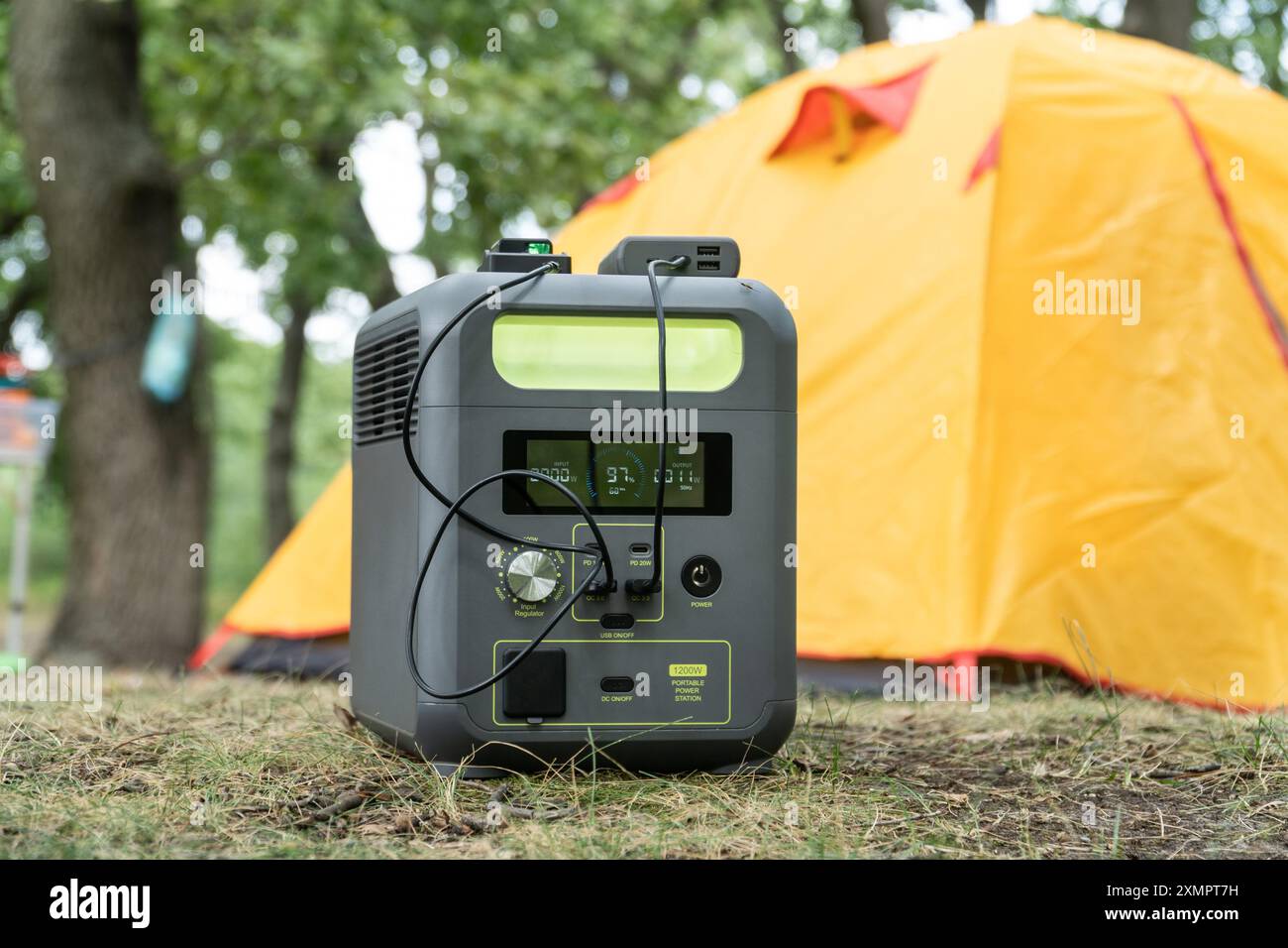 Portable power station with lithium ferrophosphate battery charging ...