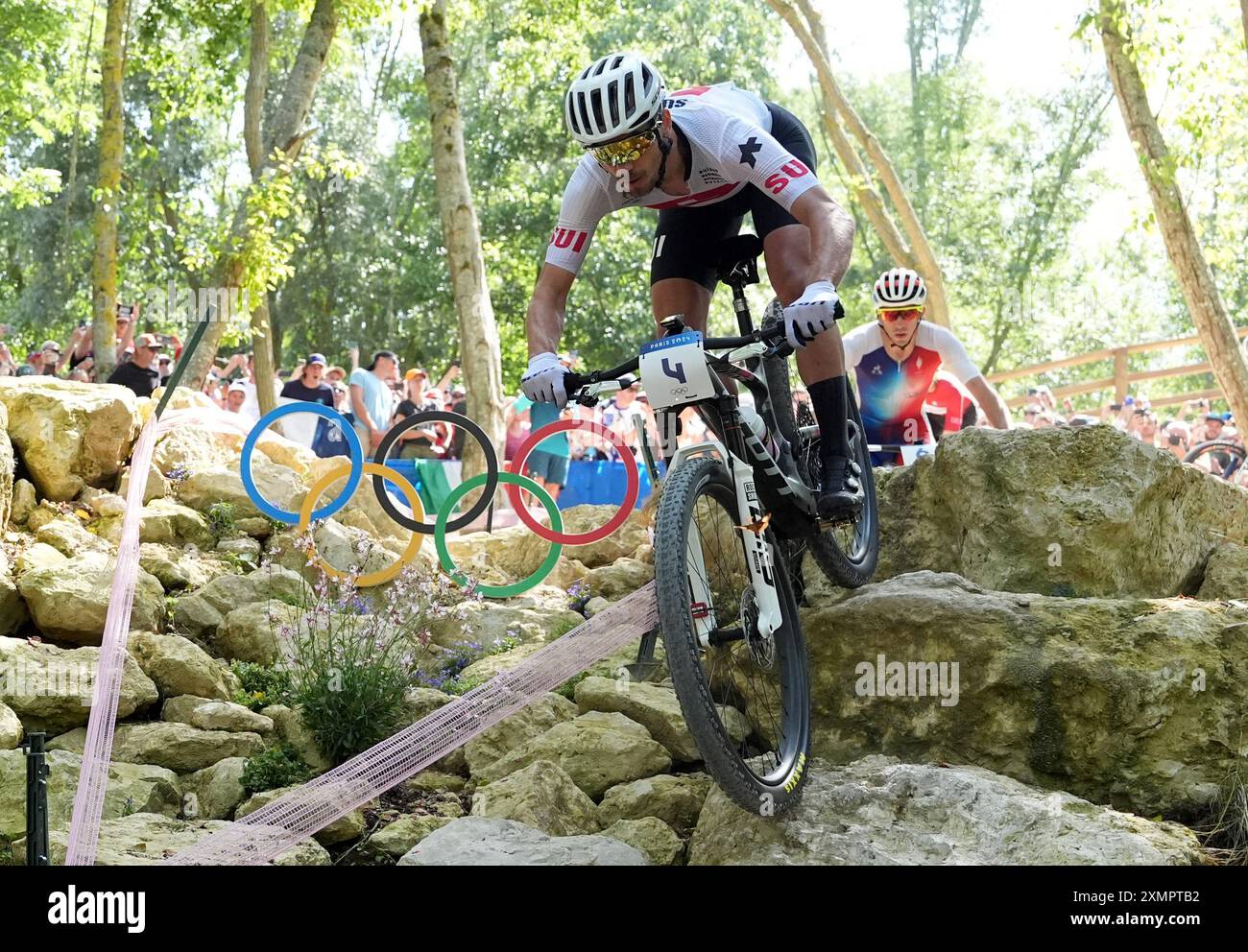 Switzerland's Mathias Fluckiger during the Men's Cross-country mountain ...