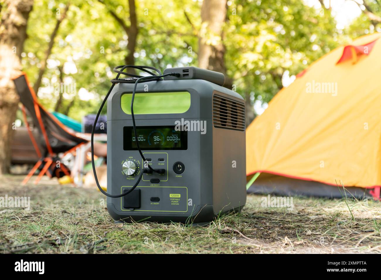 Portable power station with lithium ferrophosphate battery charging ...