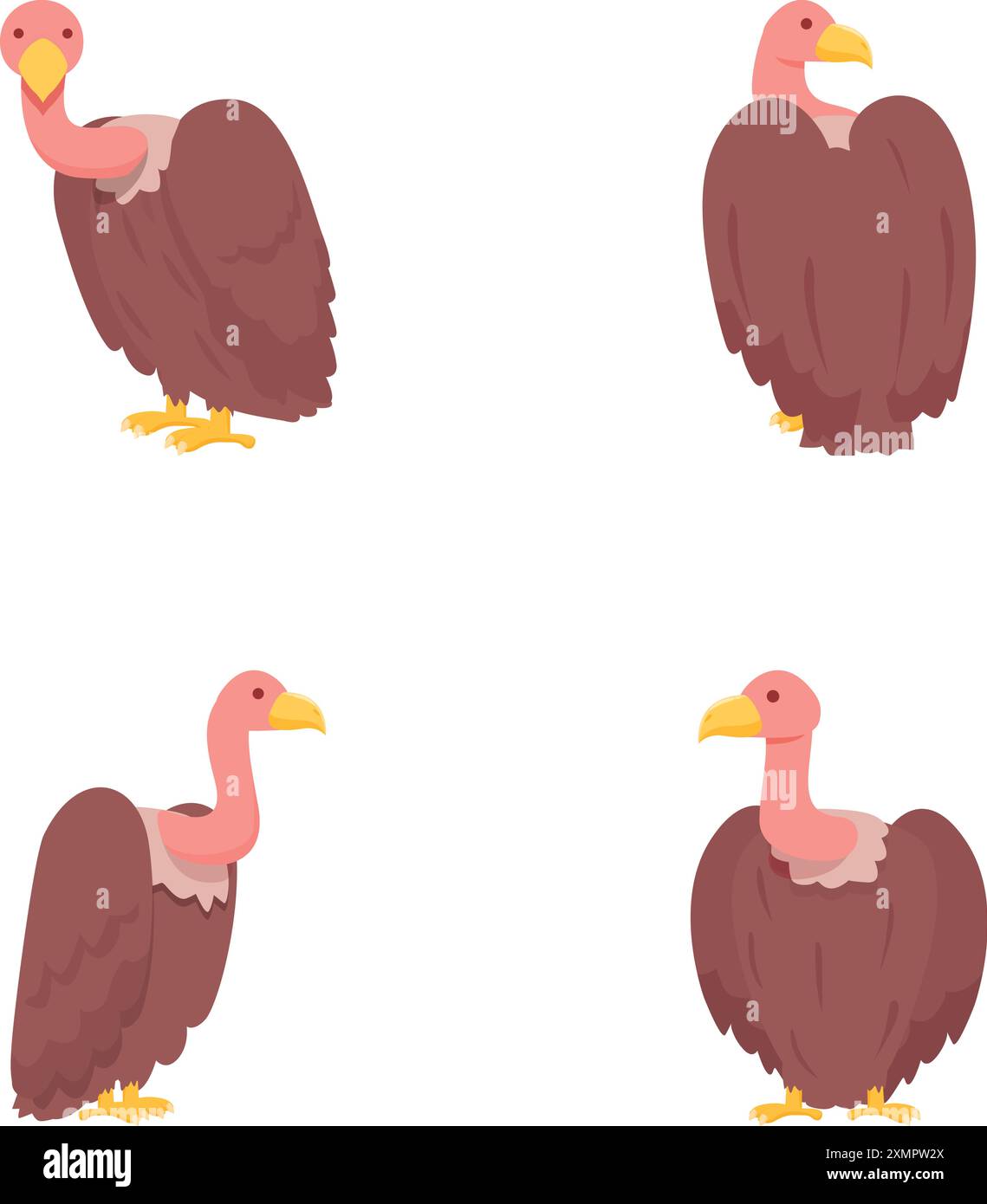 Condor bird icons set cartoon vector. Big bird of prey. Wild nature ...