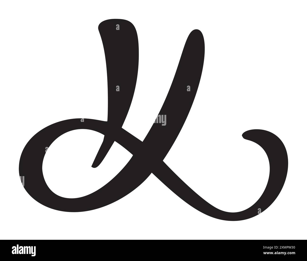 Vector calligraphy hand drawn letter K drop cap. Script font logo icon ...