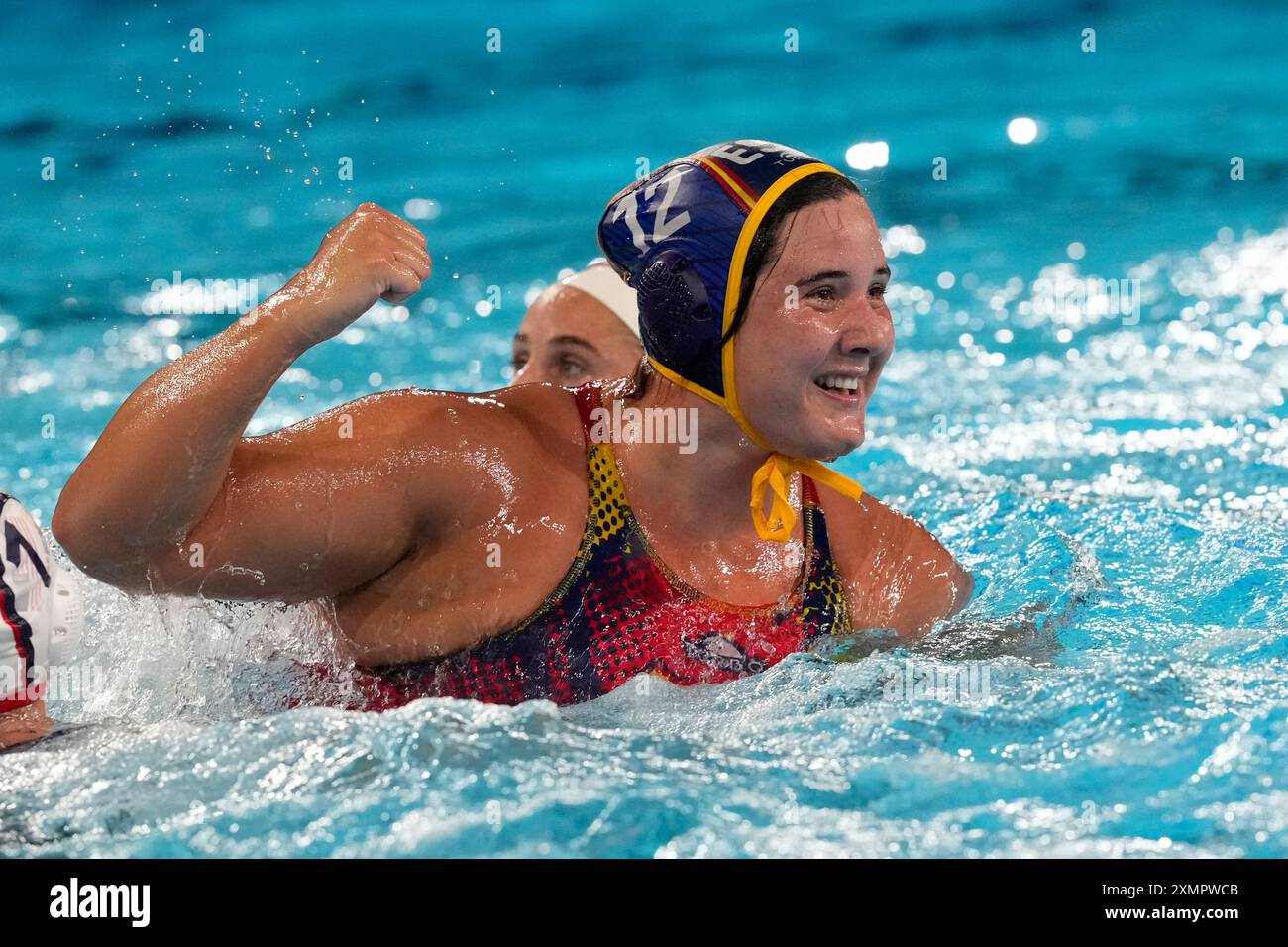 Spain's Paula Leiton Arrones celebrates after scoring during a women's ...