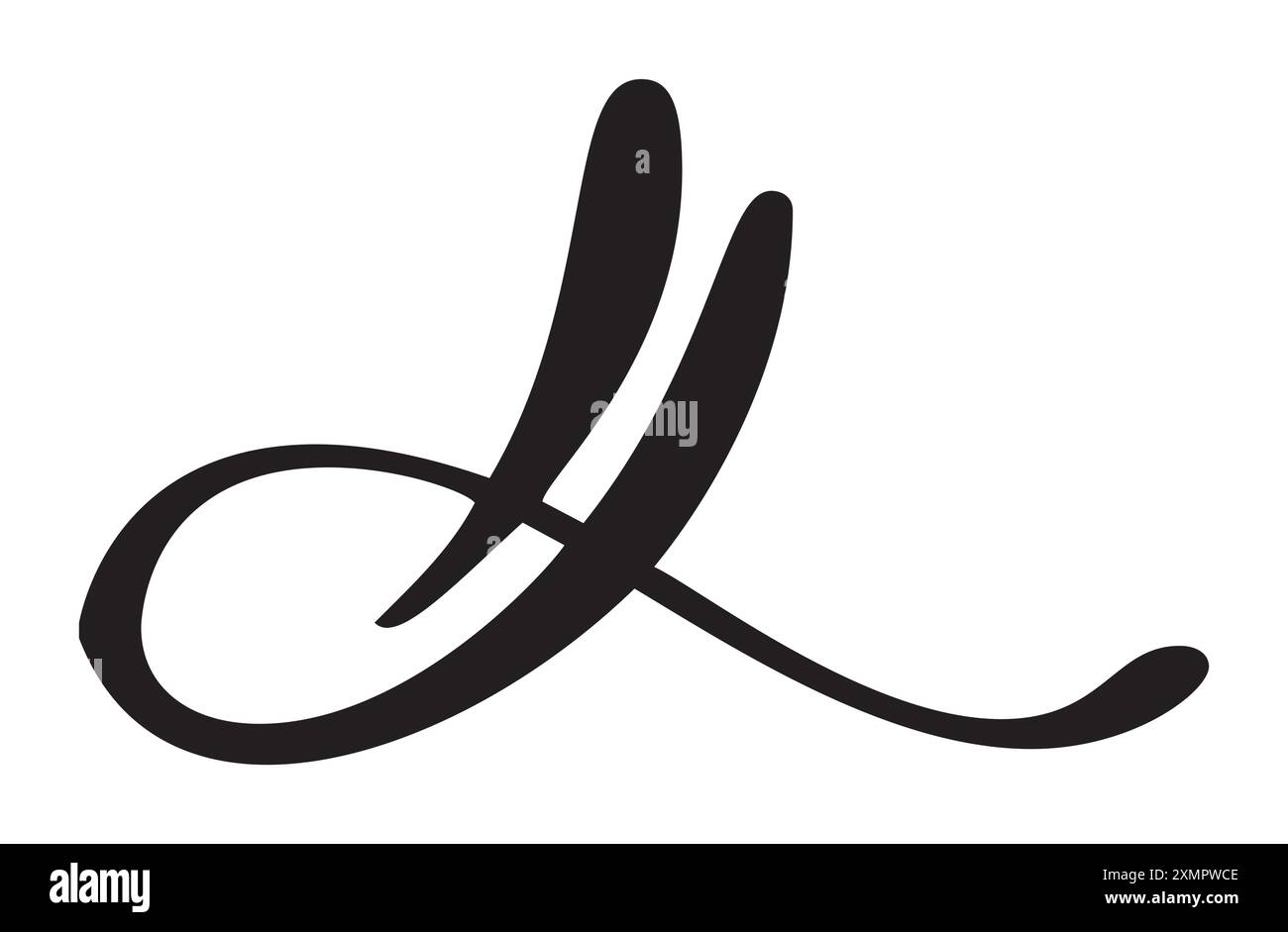 Hand drawn vector calligraphy letter K. Script capital font logo ...