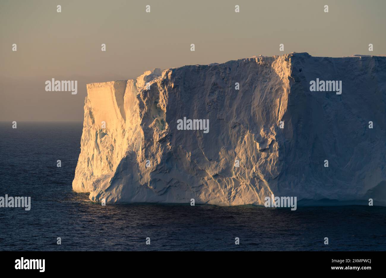 Beautiful Antarctic Iceberg Warm Golden Sunset Light Rough Edges Giant ...