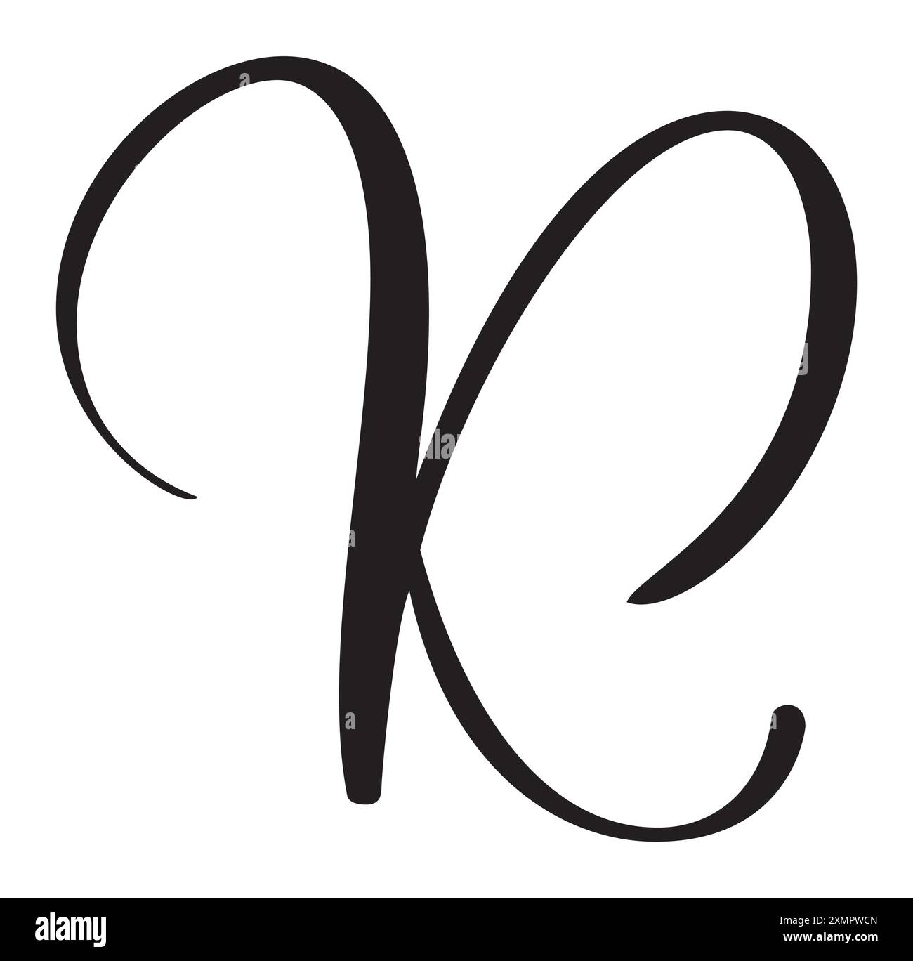 Vector calligraphy hand drawn letter K icon logo. Script font. Handwritten brush style Stock ...