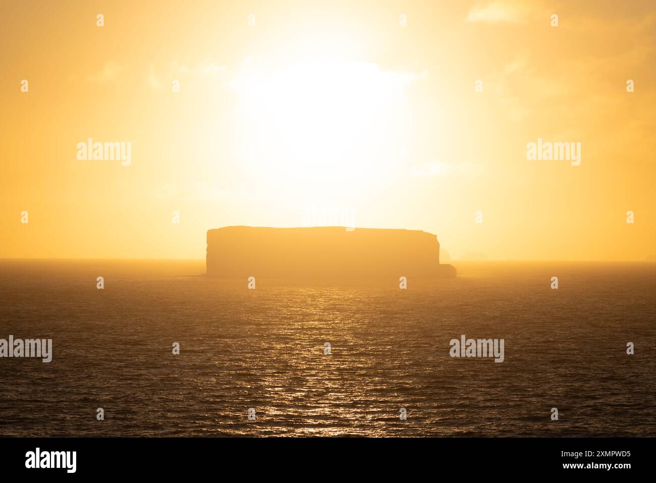 Iceberg with Powerful Sunset Golden Light Natural Landscape View From ...