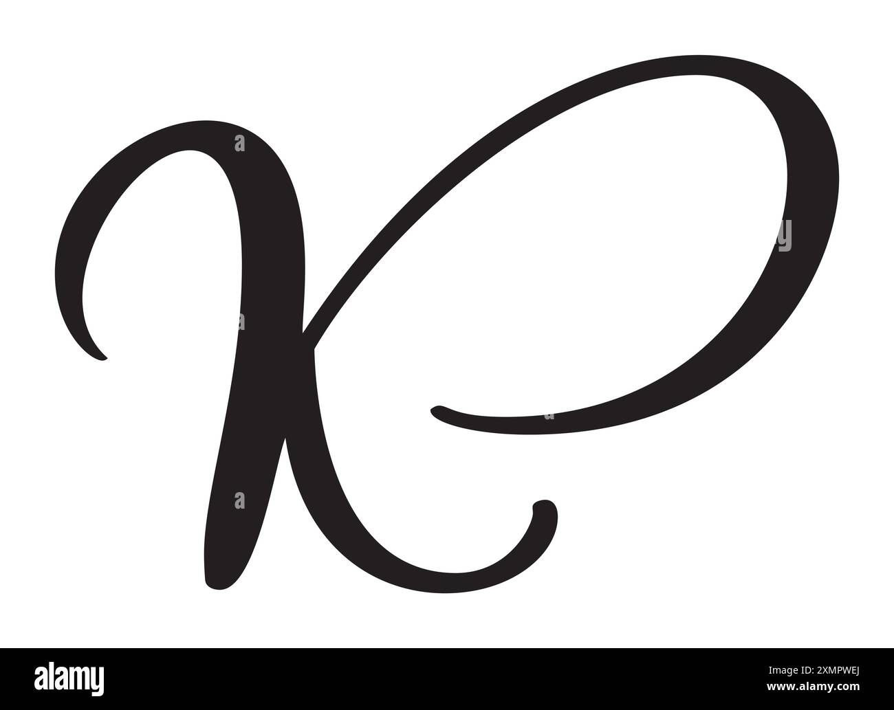 Vector calligraphy hand drawn letter K icon logo. Script font ...