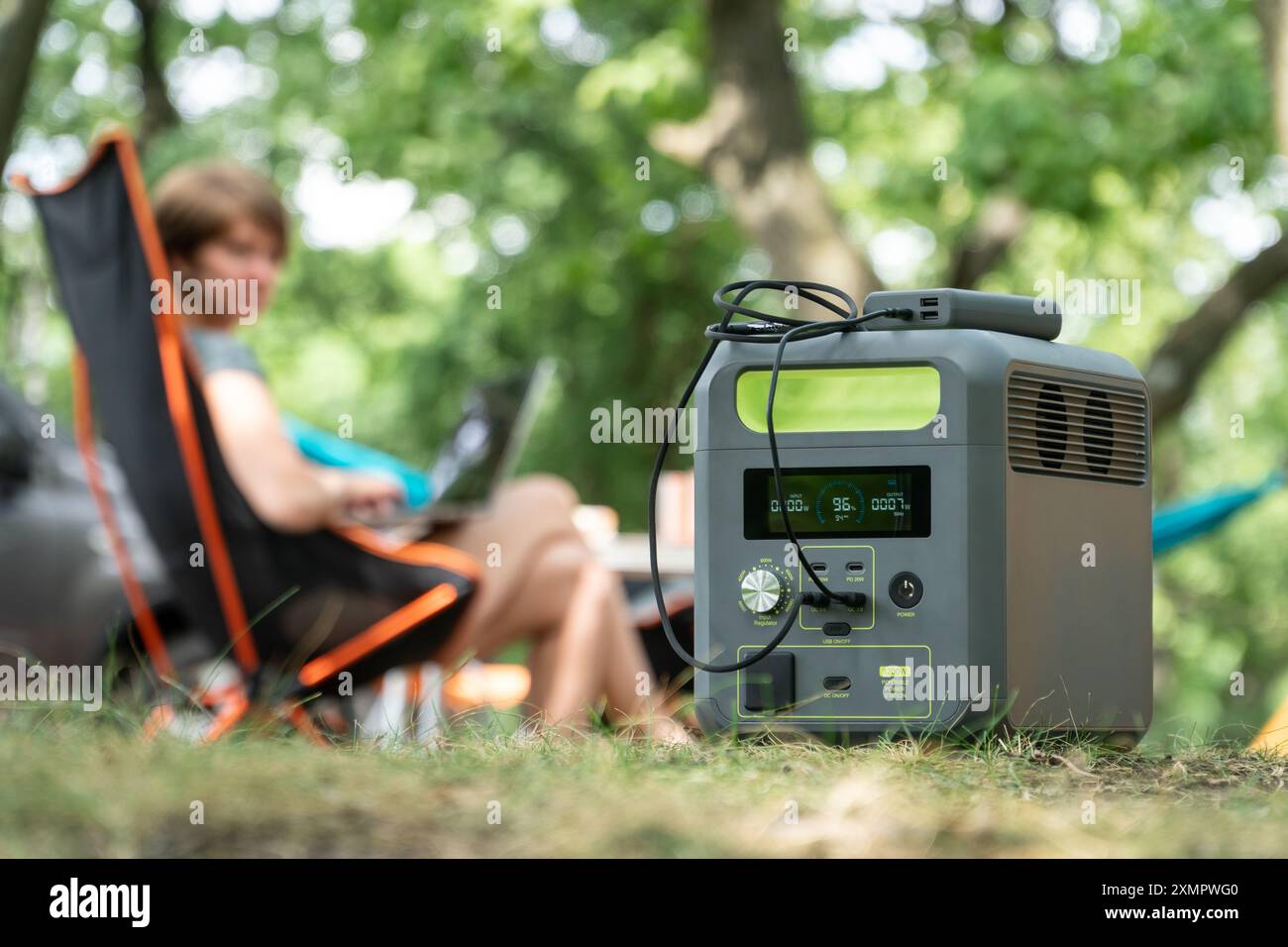 Portable power station with lithium ferrophosphate battery charging ...