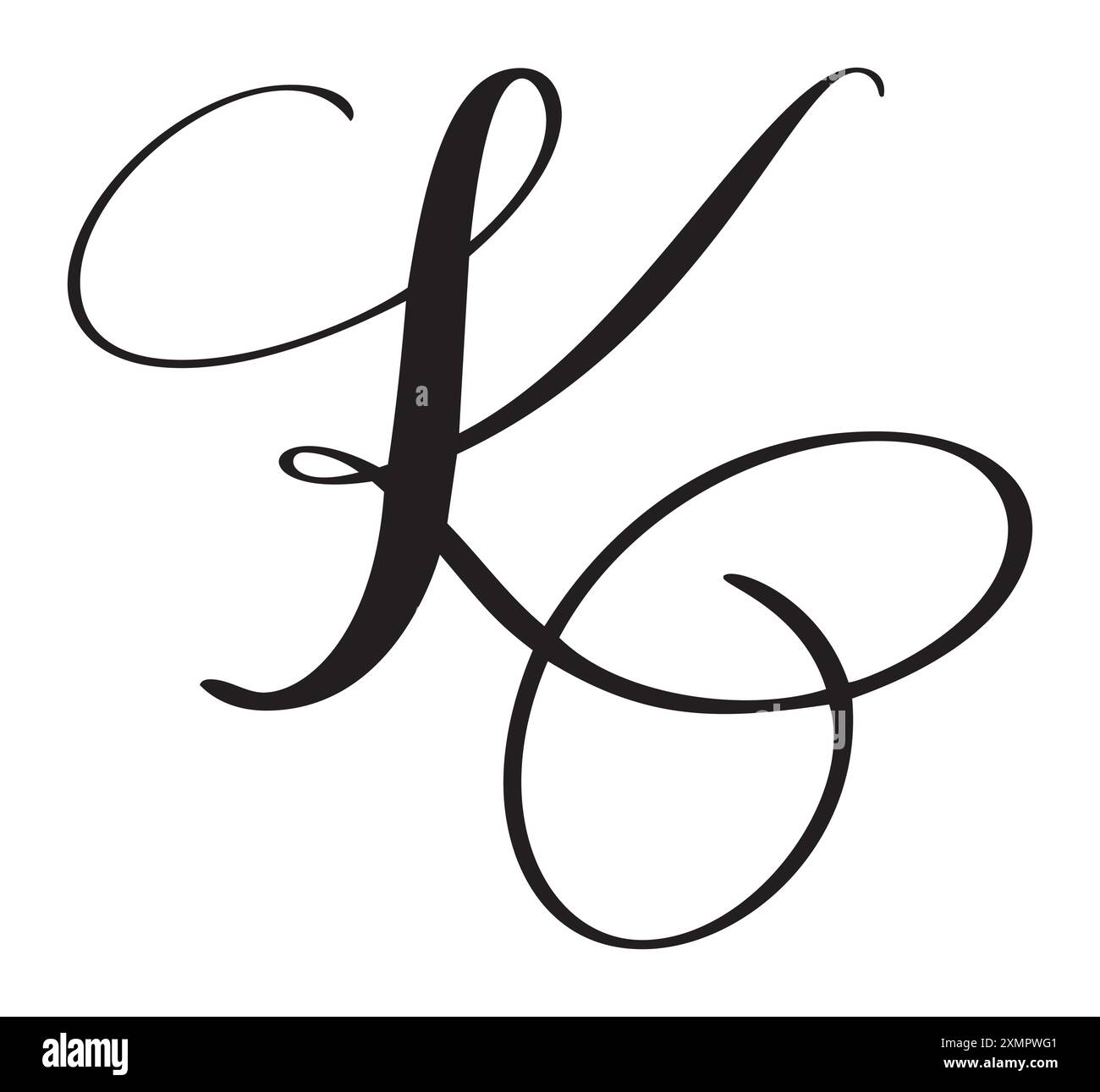 Vector calligraphy hand drawn letter K icon logo. Script font. Handwritten brush style Stock ...