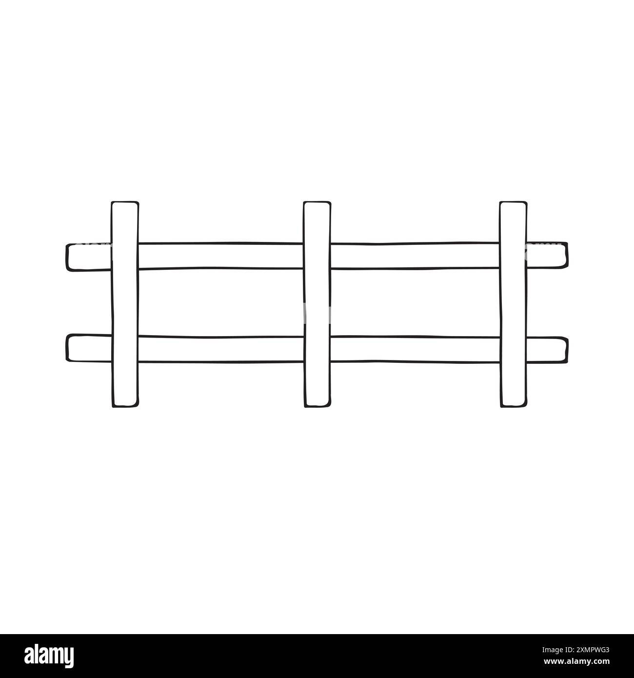 Vector hand drawn doodle sketch outline fence isolated on white background Stock Vector Image ...