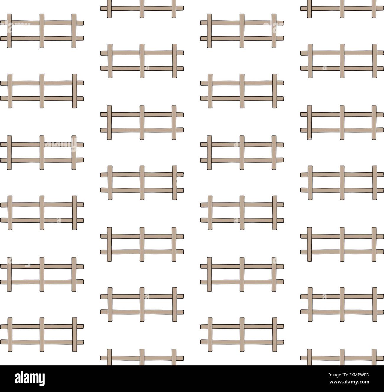Vector seamless pattern of hand drawn doodle sketch colored fence ...