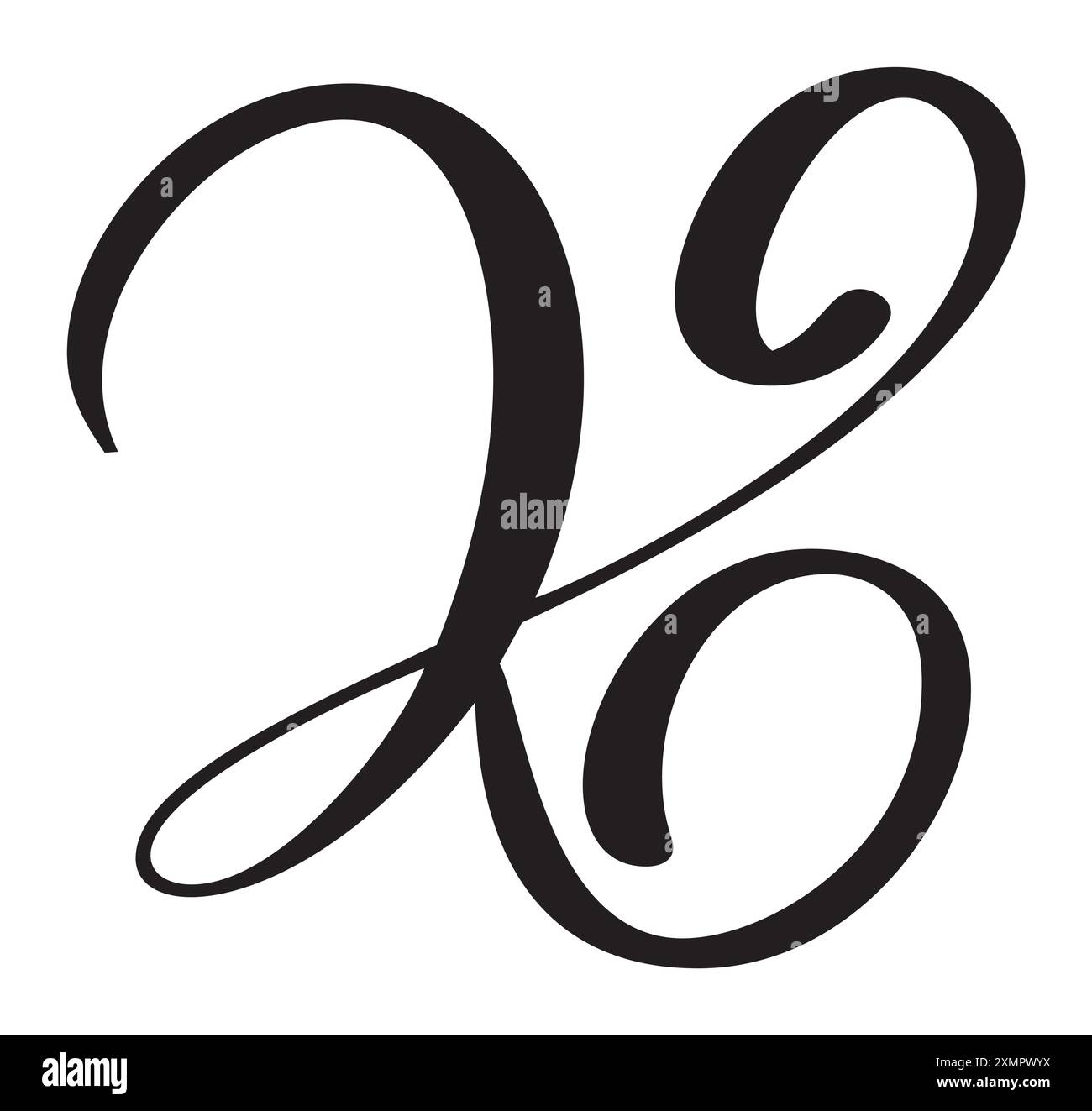 Vector calligraphy hand drawn letter K icon logo. Script font ...