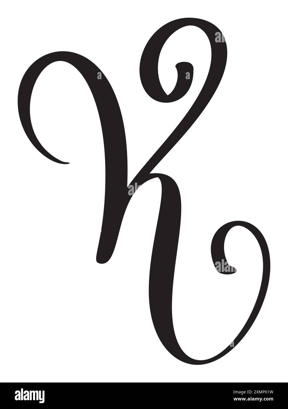 Vector calligraphy hand drawn letter K icon logo. Script font ...