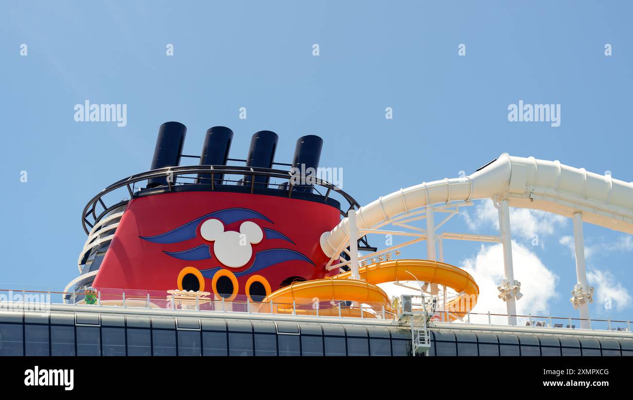 Nassau, Bahamas - April 9, 2024: Disney Wish is the newest ship to join ...