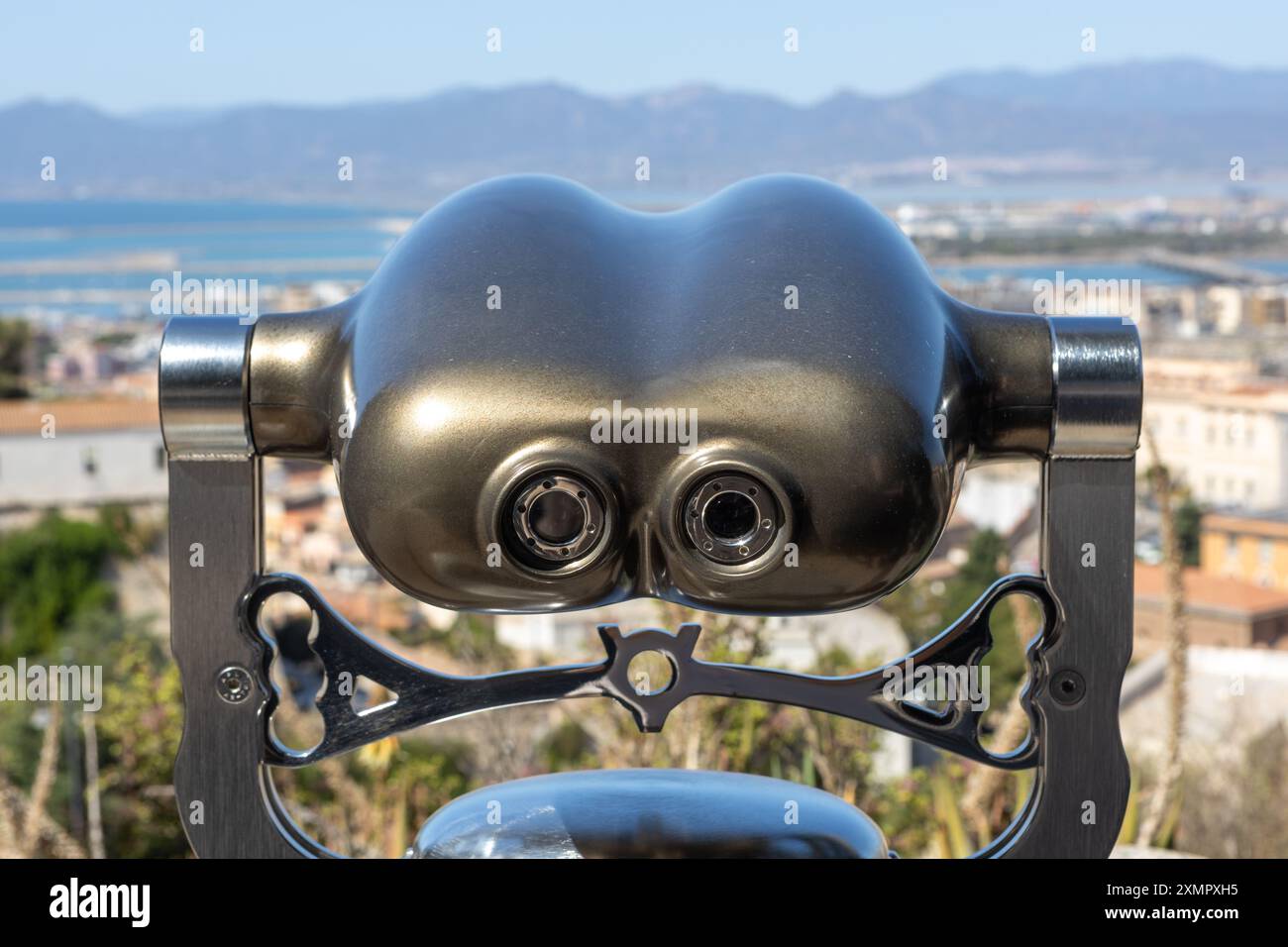 Coin-Operated Binoculars with City View Stock Photo - Alamy