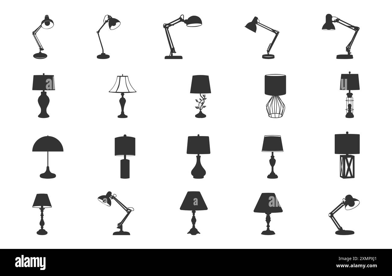 Table lamp silhouette, Lamp silhouettes, Modern table lamp silhouette ...