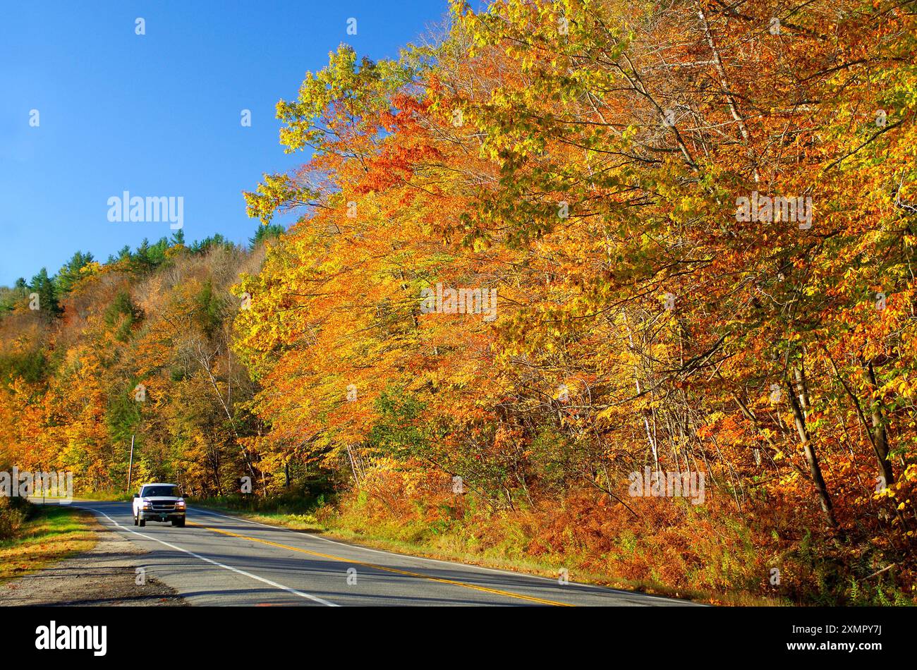 Highway 100 near Ludlow, Indian Summer, Vermont, USA Stock Photo - Alamy