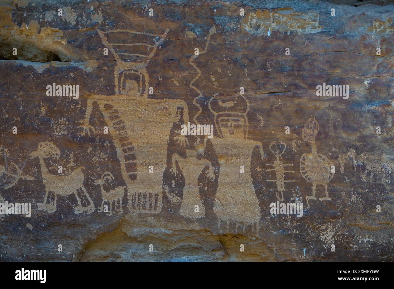 The Family Panel, a pre-Hispanic Native American Fremont Culture rock ...